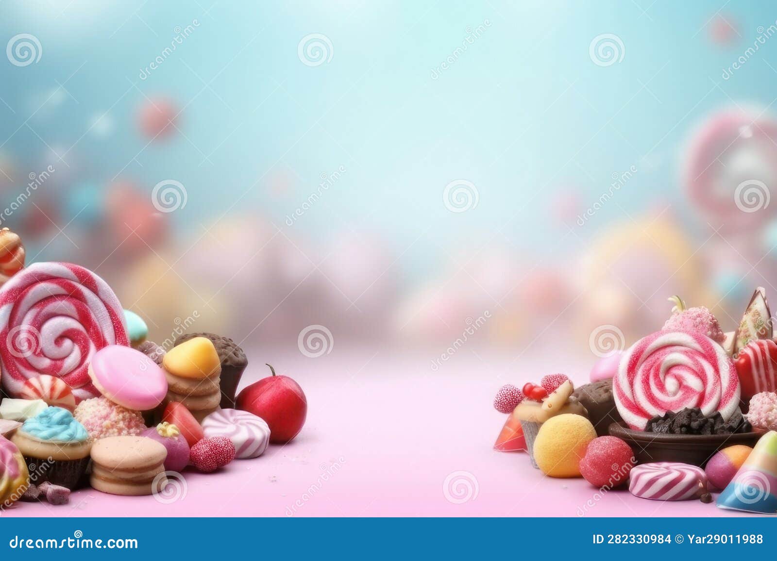 Sweets. Background with Copy Space in the Center Stock Illustration ...