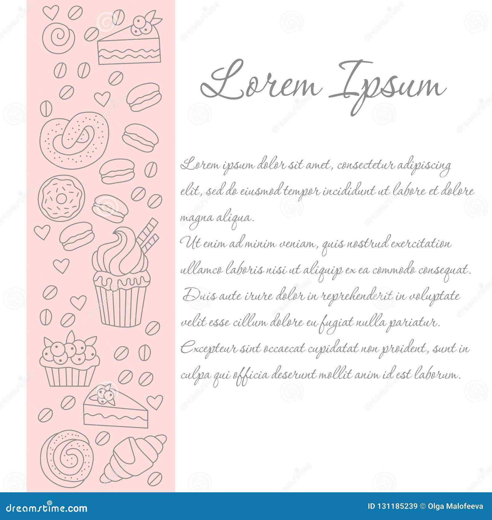 Sweets Bakery Candy Line Divider Row Vector Icons Stock Vector ...