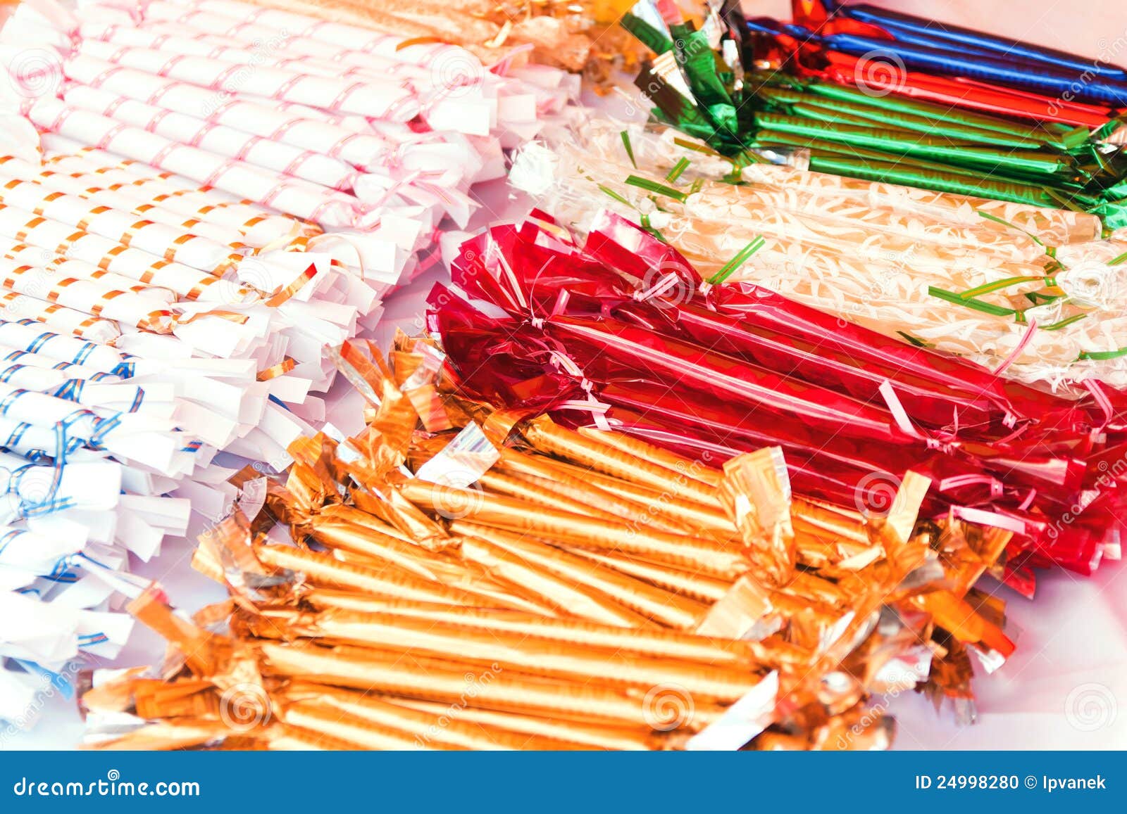 Sweets in Beautiful Wrappers Stock Photo - Image of cylindrical ...
