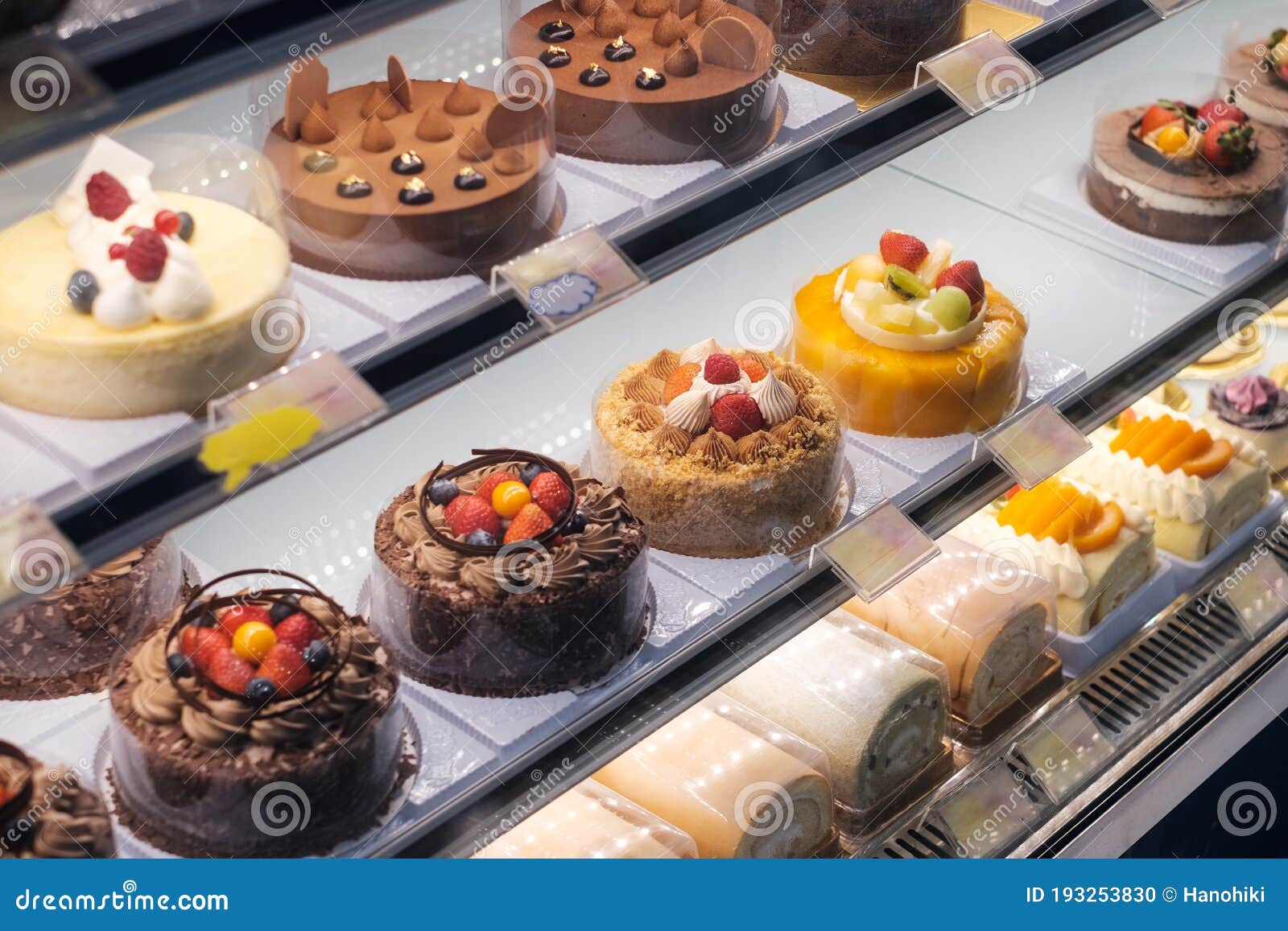 Sweets and Cakes on Display in Bakery Shop Stock Photo - Image of ...
