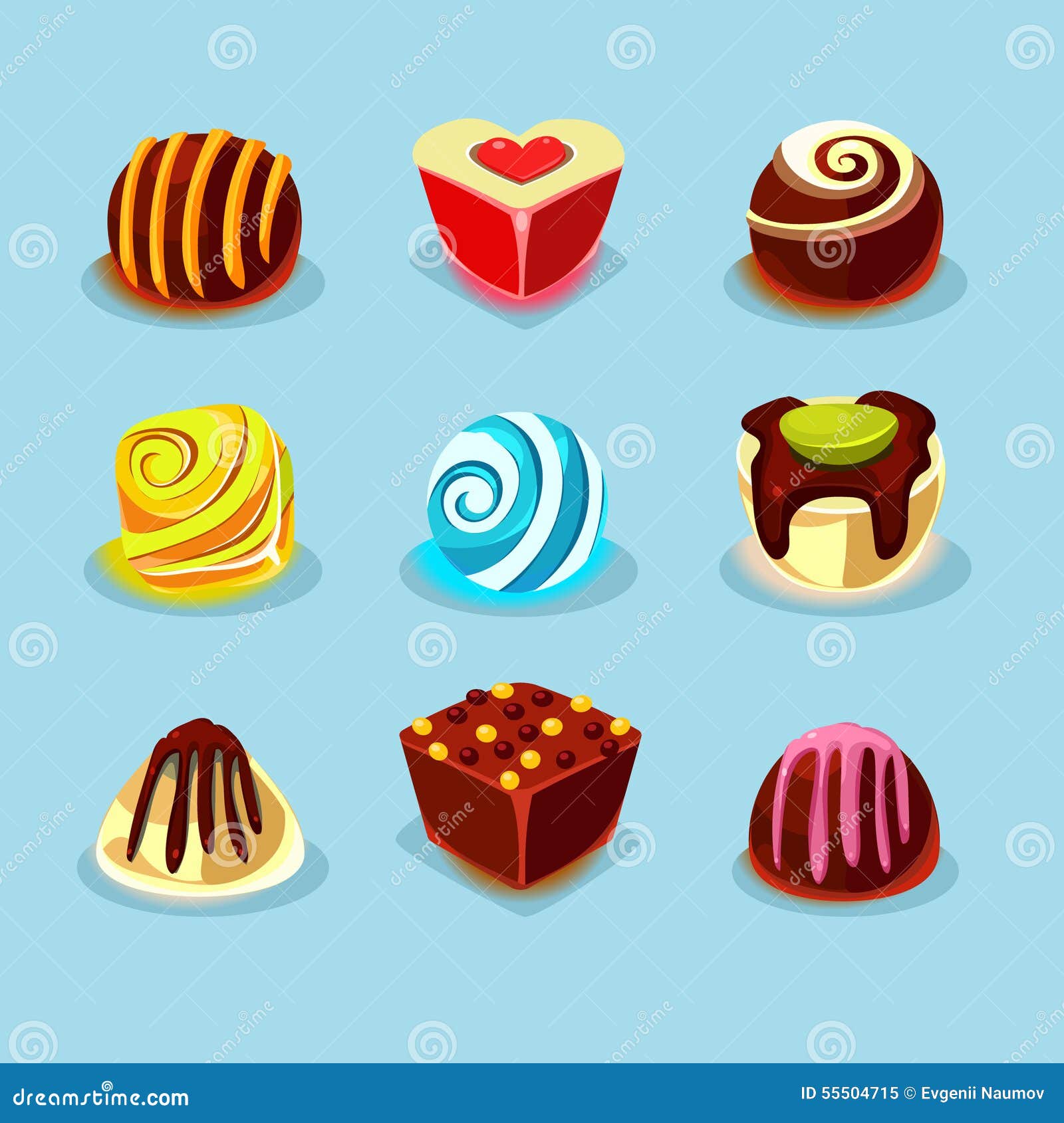 Sweets and Candies Icons stock vector. Illustration of cute - 55504715