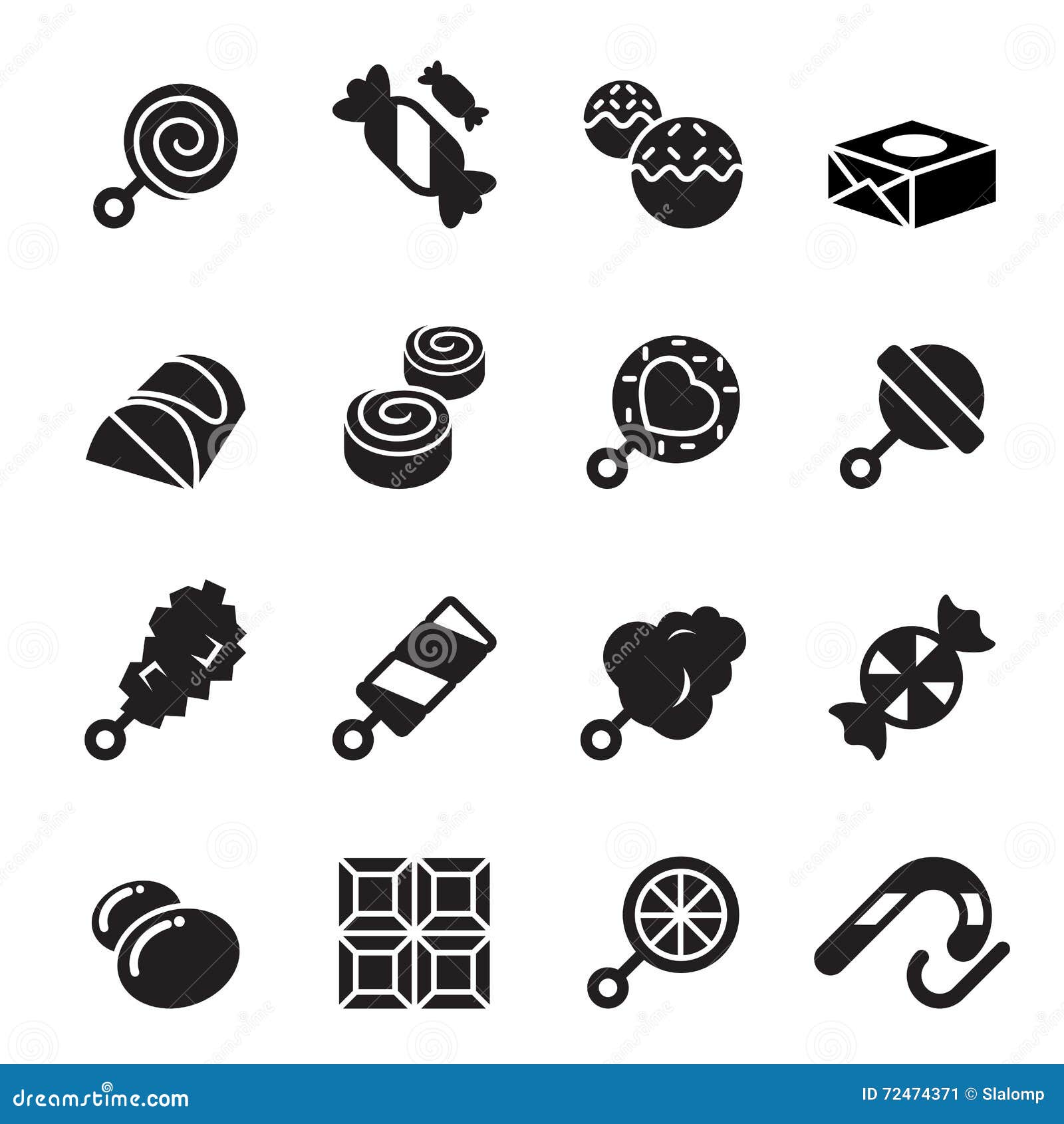 Sweets and candies icons stock illustration. Illustration of cotton ...