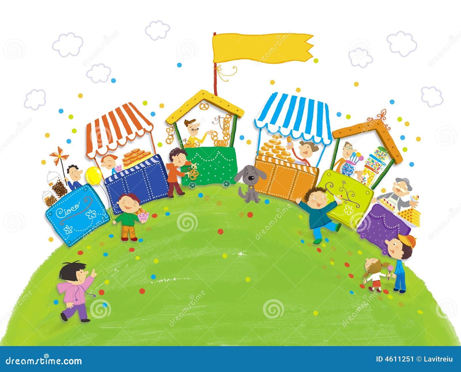 Nice Decorated Food Stands Sweet Candies Stock Illustrations – 1 Nice ...