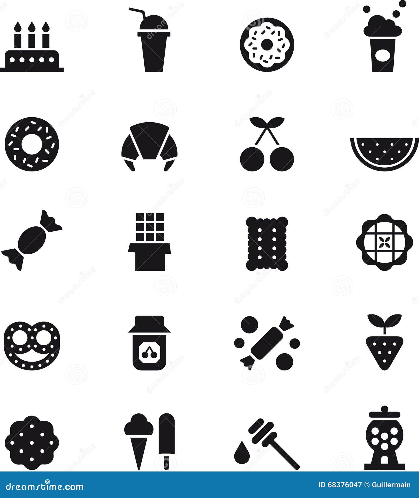 Sweets and candy icons stock vector. Illustration of cake - 68376047