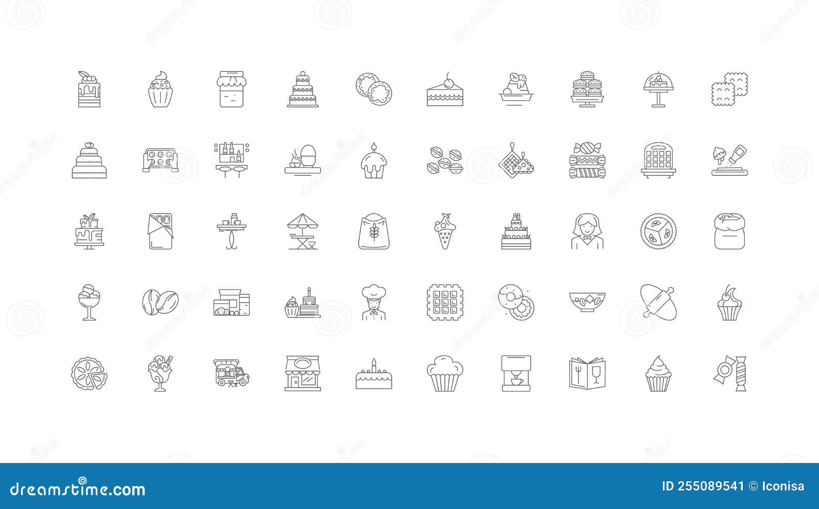 Sweets, Candy Ideas, Linear Icons, Line Signs Set, Vector Collection ...