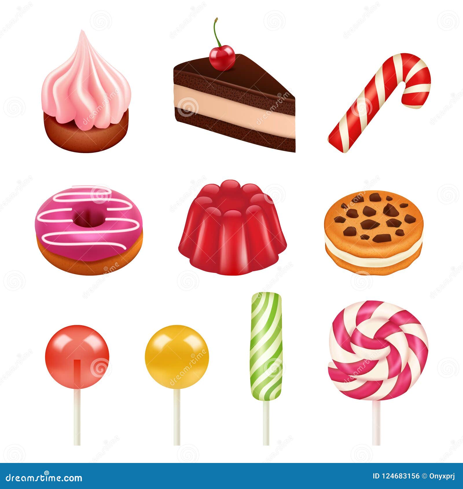 Sweets and Candy Pictures. Objects from Sugar, Dulce Caramel Candy and ...