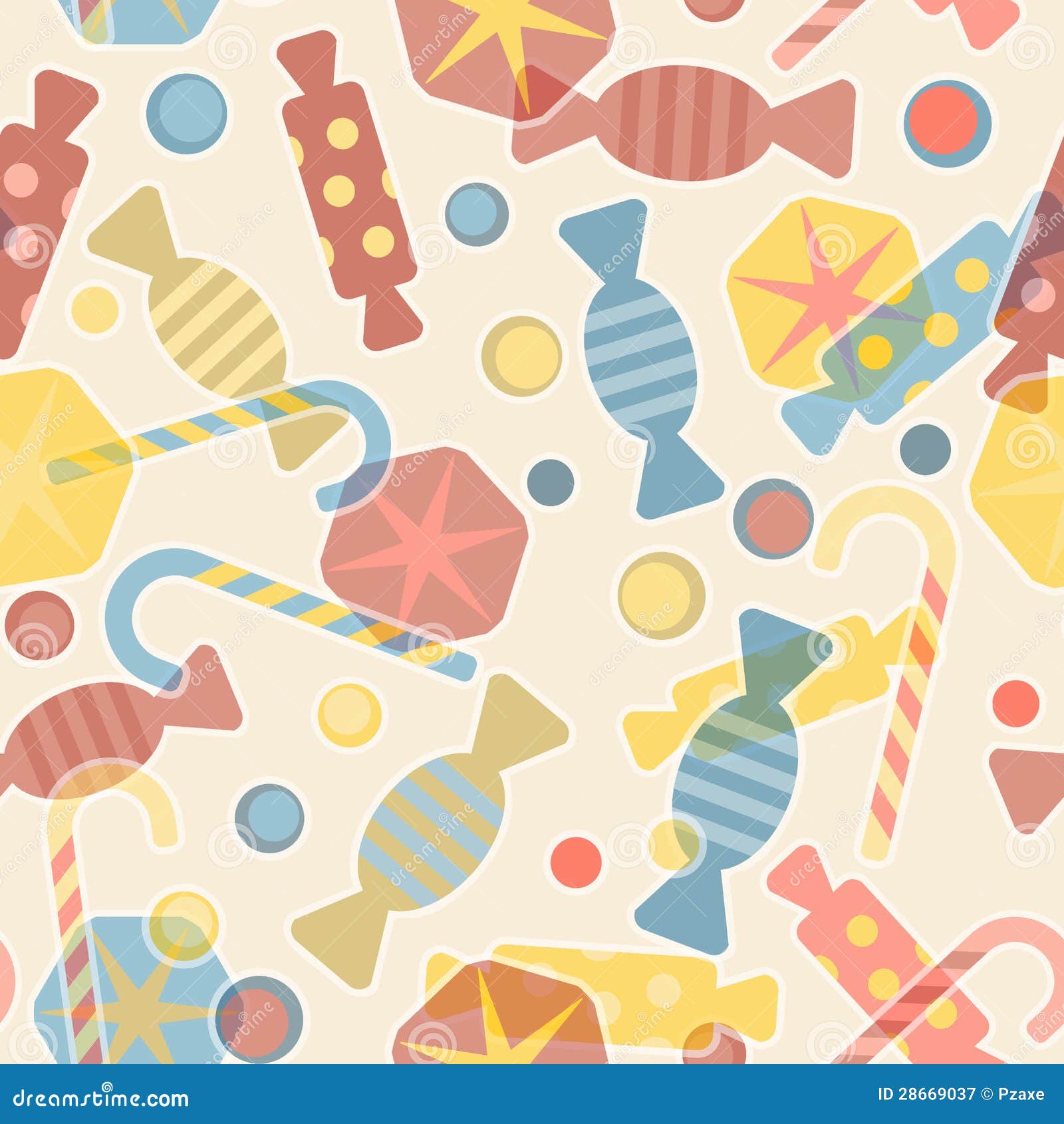 Sweets and Candy Vector Seamless Pattern Stock Vector - Illustration of ...