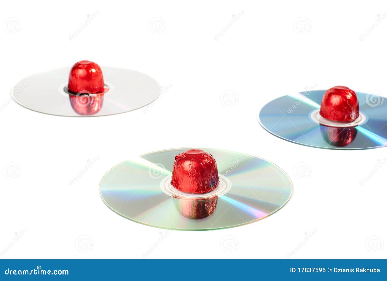 Sweets on CDs. stock image. Image of isolated, sweet - 17837595