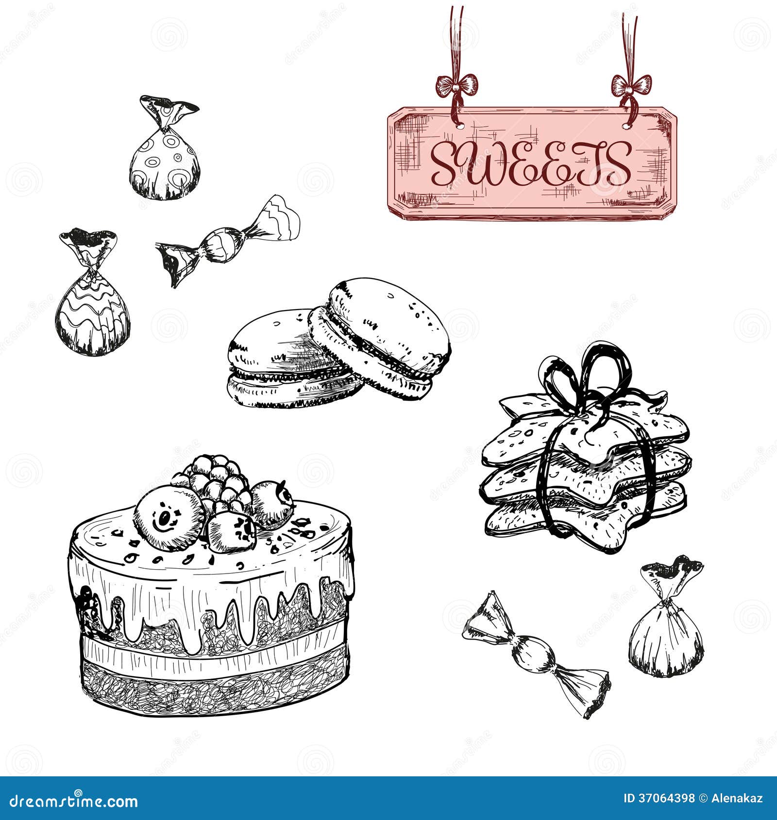 Sweets. Dessert stock vector. Illustration of pastry - 37064398