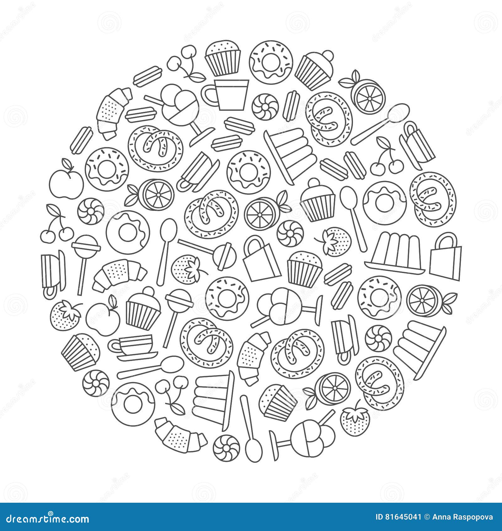 Sweets and Desserts Design Element Stock Vector - Illustration of ...