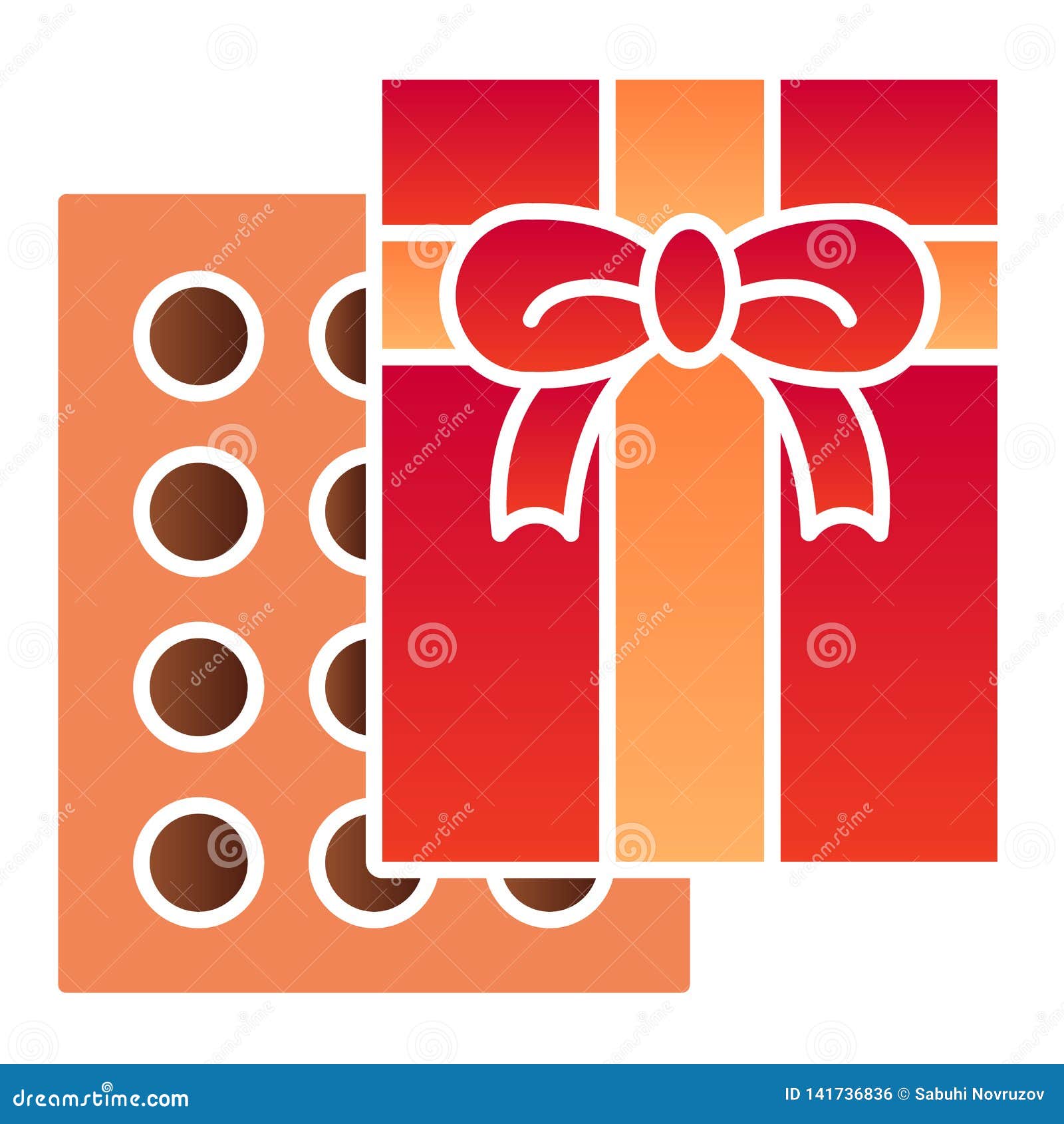 Sweets Flat Icon. Present Color Icons in Trendy Flat Style Stock Vector ...