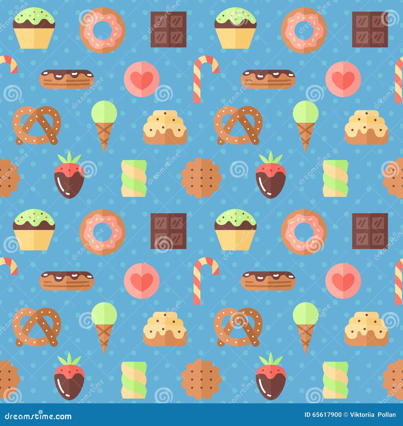 Sweets Flat Multicolored Circle Frame. Moinimalistic Design (part One ...