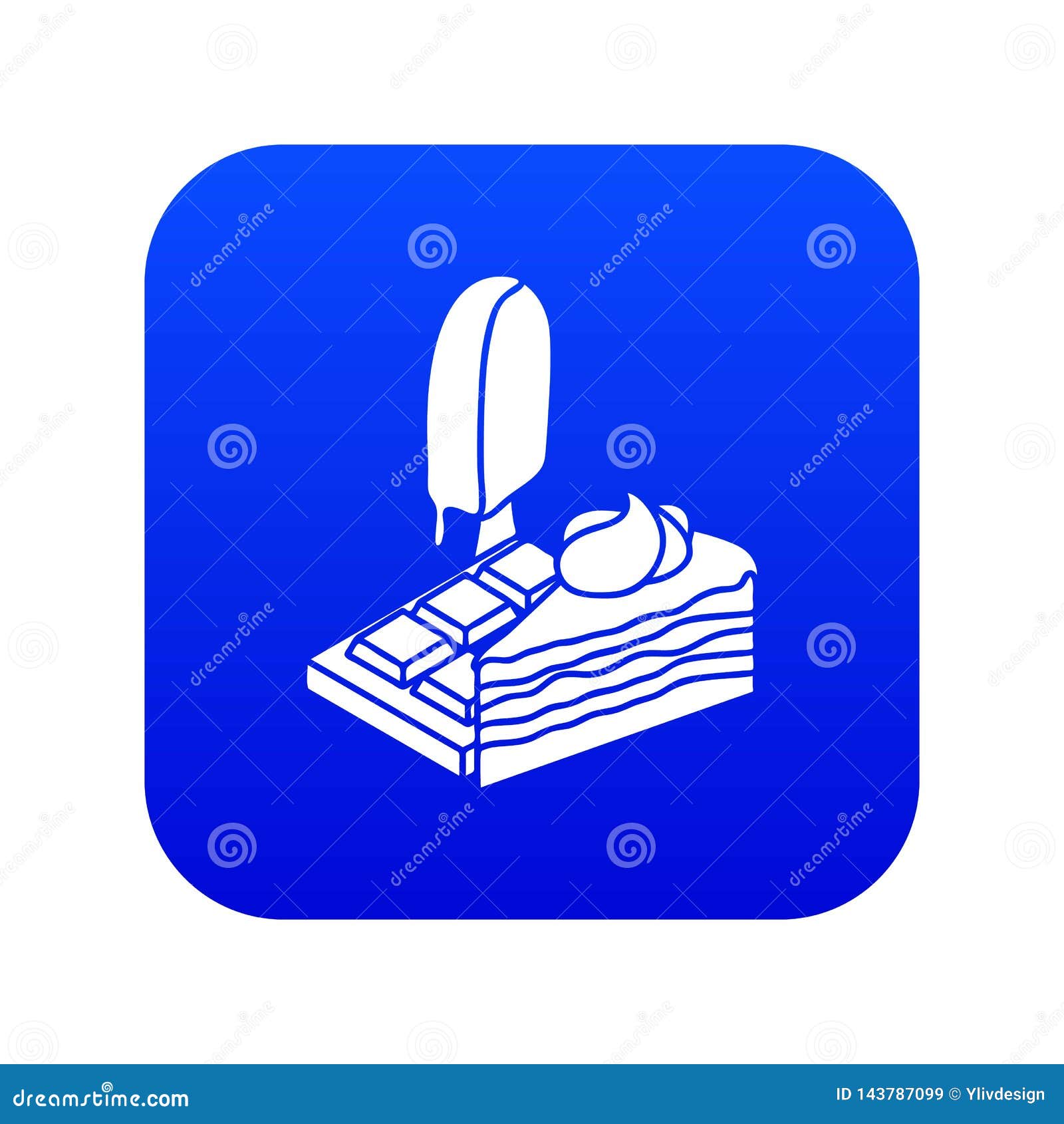 Sweets Food Icon Blue Vector Stock Vector - Illustration of cupcake ...