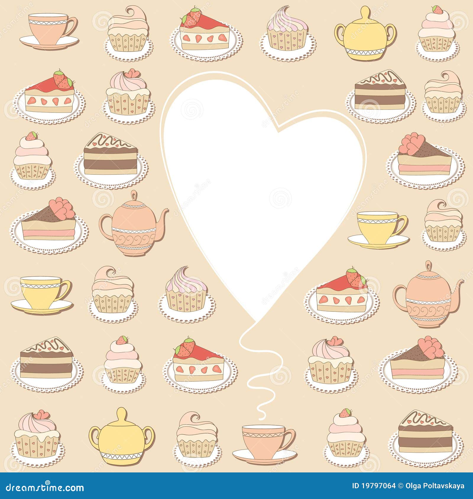 Sweets frame. stock vector. Illustration of cream, simple - 19797064