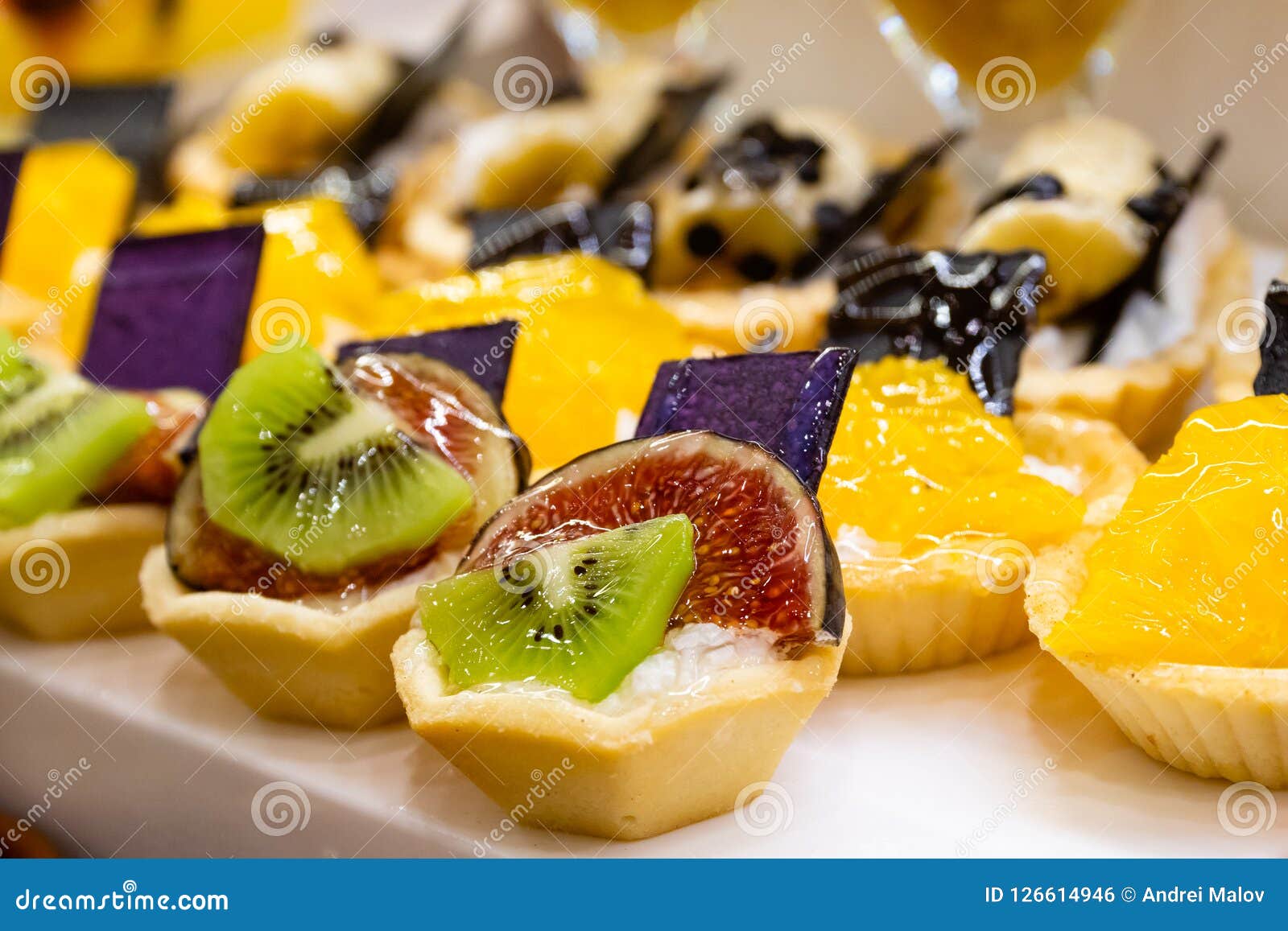 Sweets with fruits stock photo. Image of buffet, closeup - 126614946