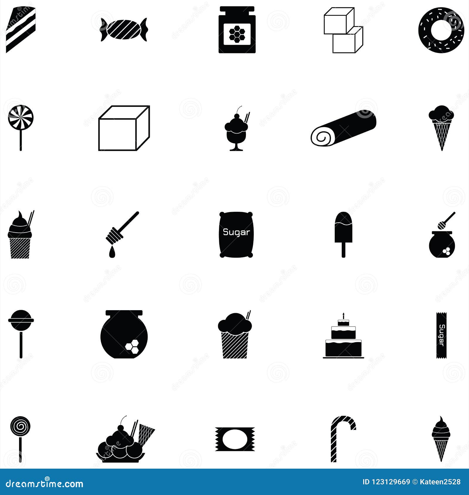 Sweets icon set stock vector. Illustration of design - 123129669