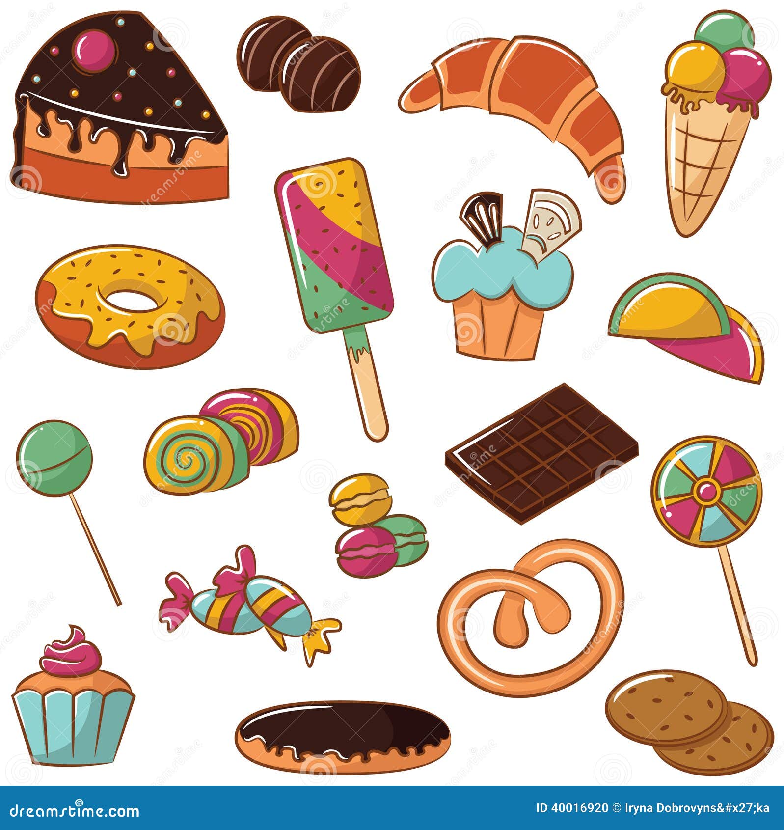 Sweets Icon Set stock vector. Illustration of gourmet - 40016920
