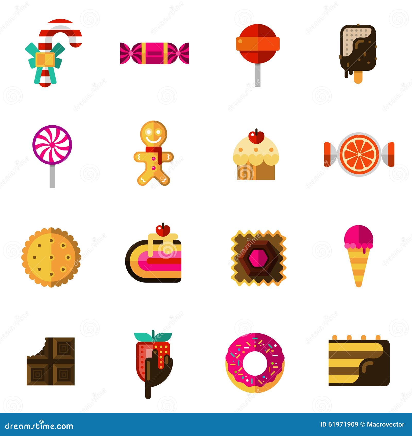 Sweets Icons Set stock vector. Illustration of chocolate - 61971909