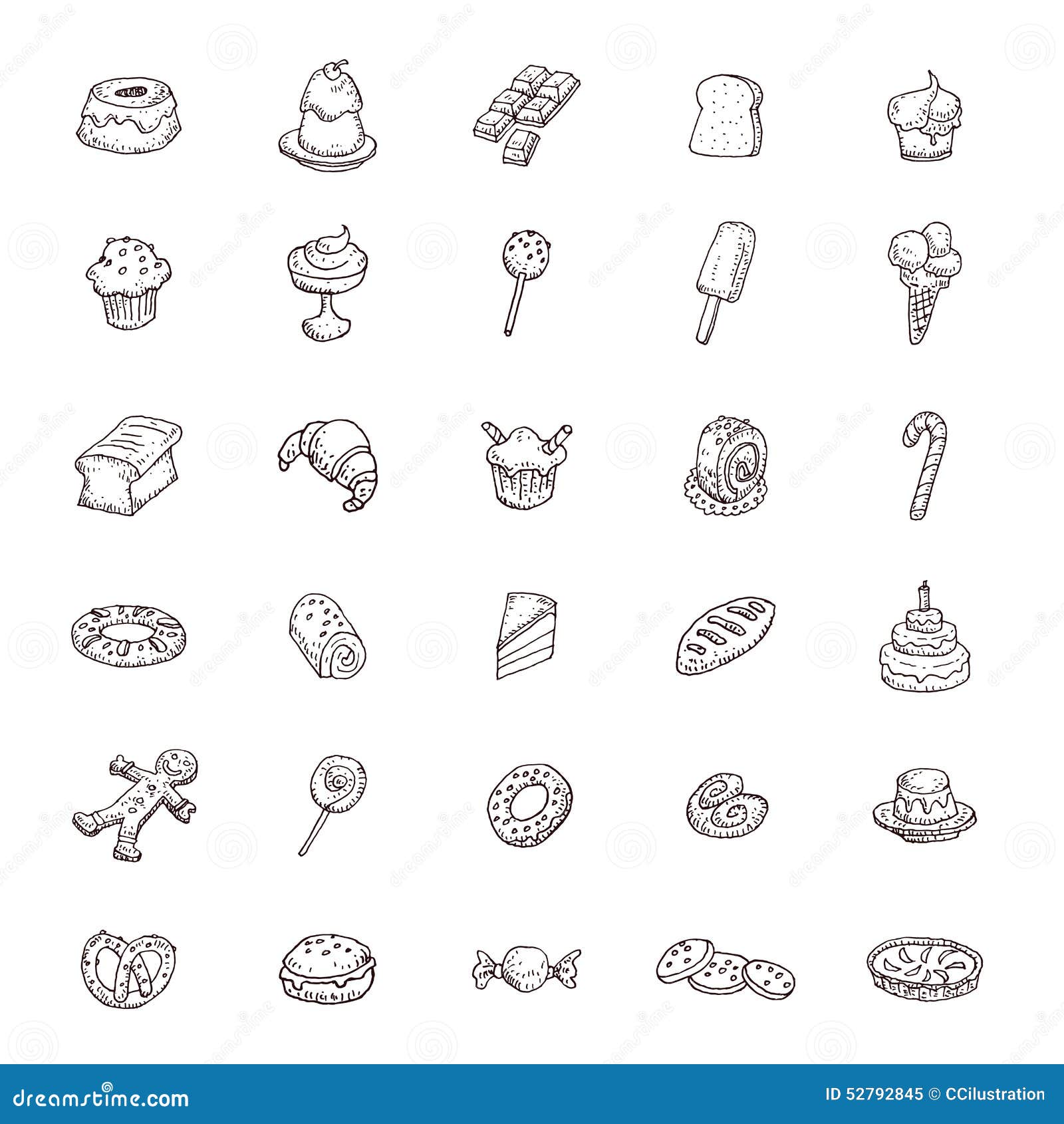 Sweets Icons Set, Vector Illustration Stock Vector - Illustration of ...