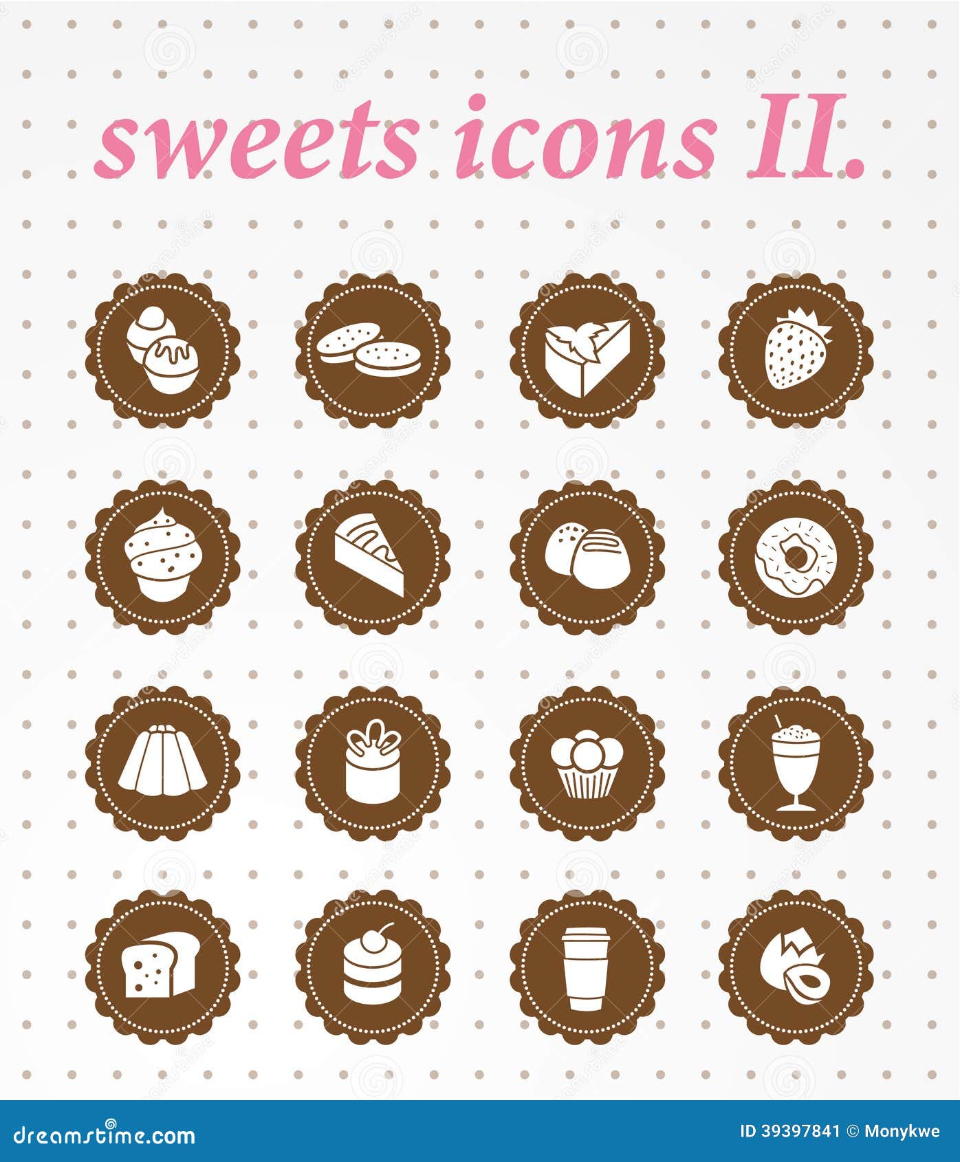 Sweets Icons.vector Icon Set. Stock Illustration - Illustration of ...