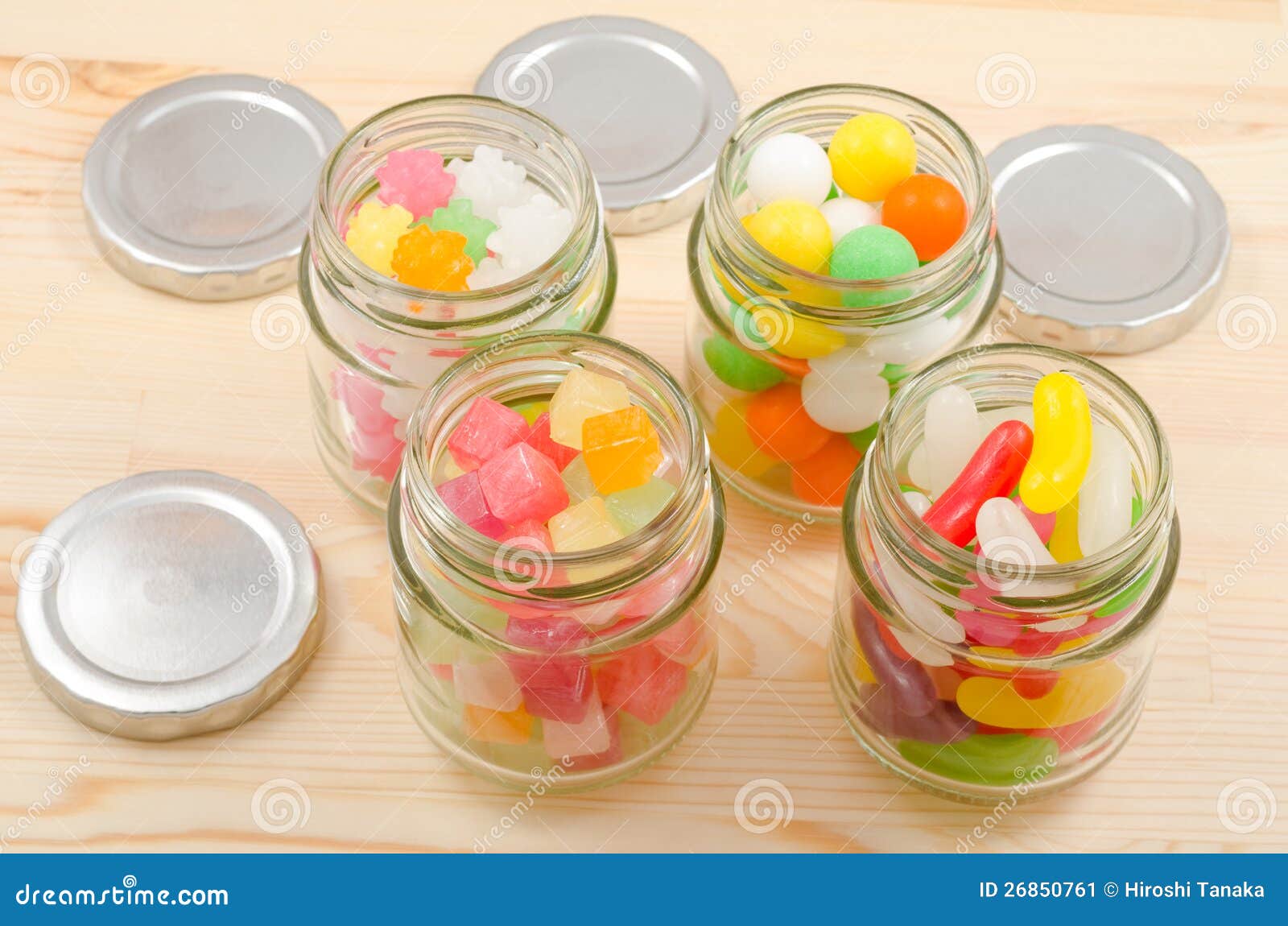 Sweets of Jars Arranged Parallelogram Stock Image - Image of sugar ...