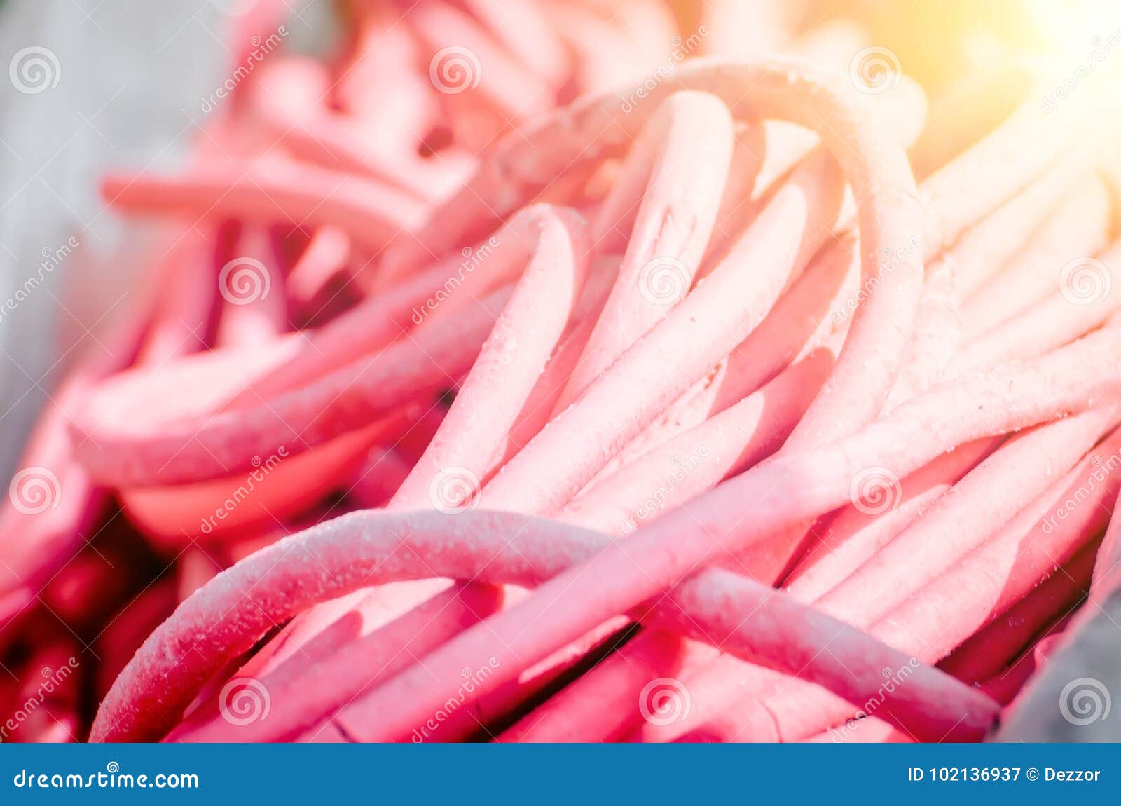 Sweets Long Candy Souffle and Marmalade. Stock Image - Image of ...