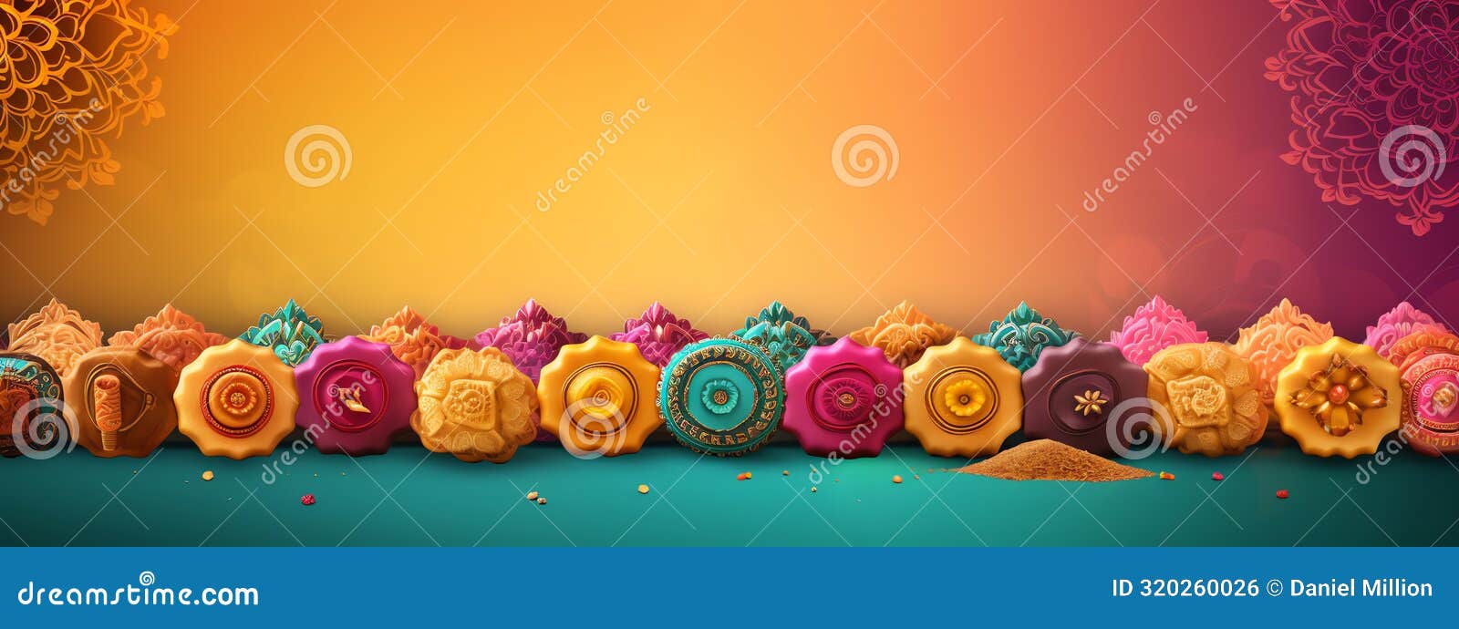 Sweets Mithai Diwali Banner Stock Illustration - Illustration of ...