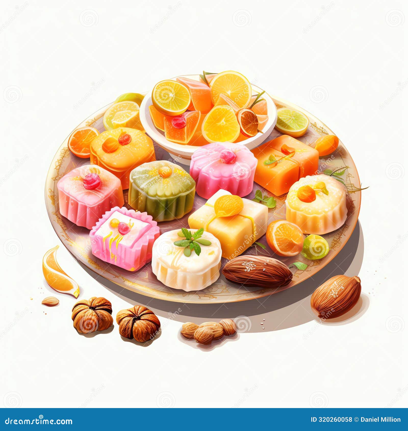 Sweets Mithai Diwali Watercolor Illustration Stock Illustration ...