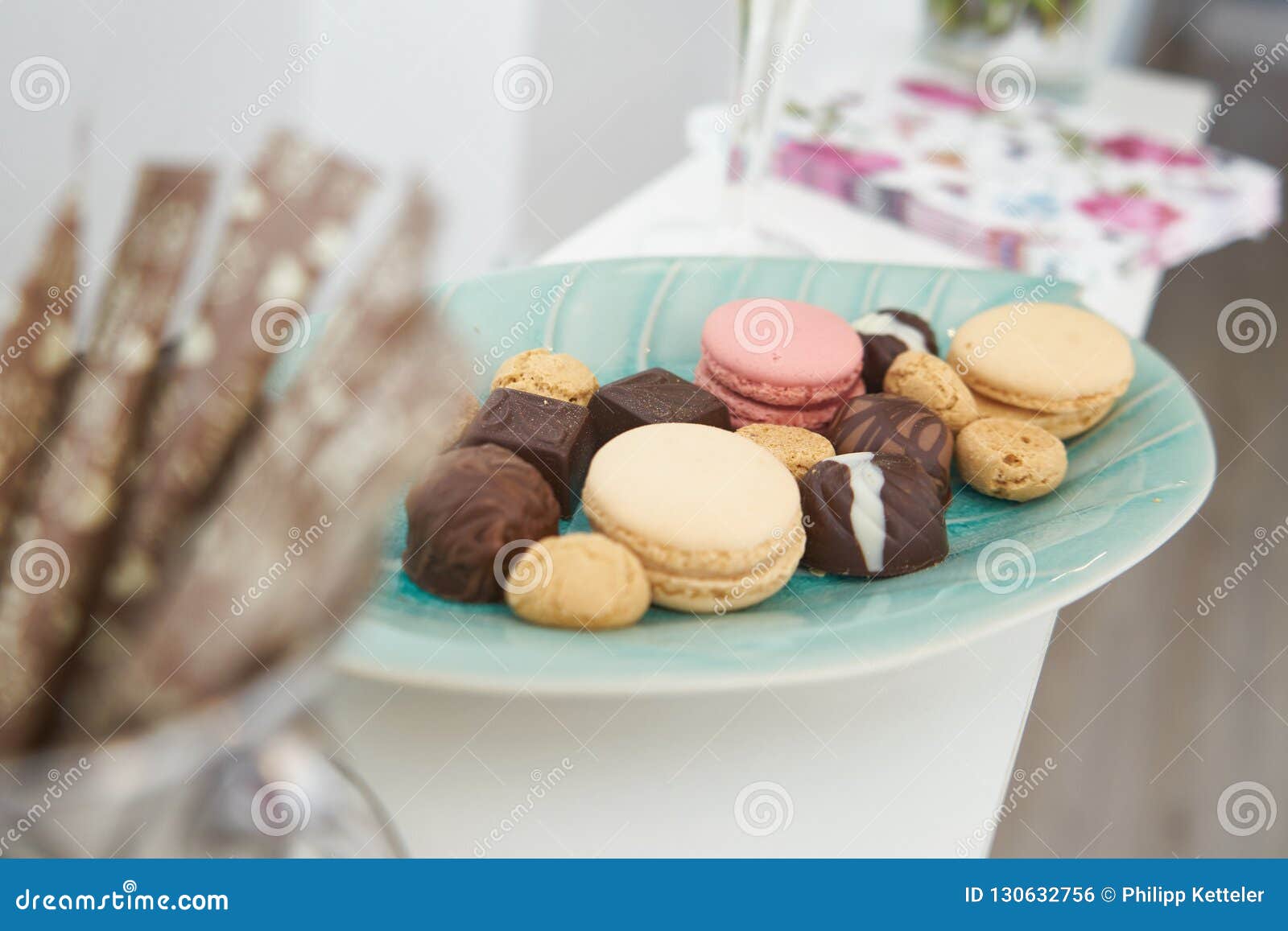 Sweets on plate stock photo. Image of counter, sweets - 130632756