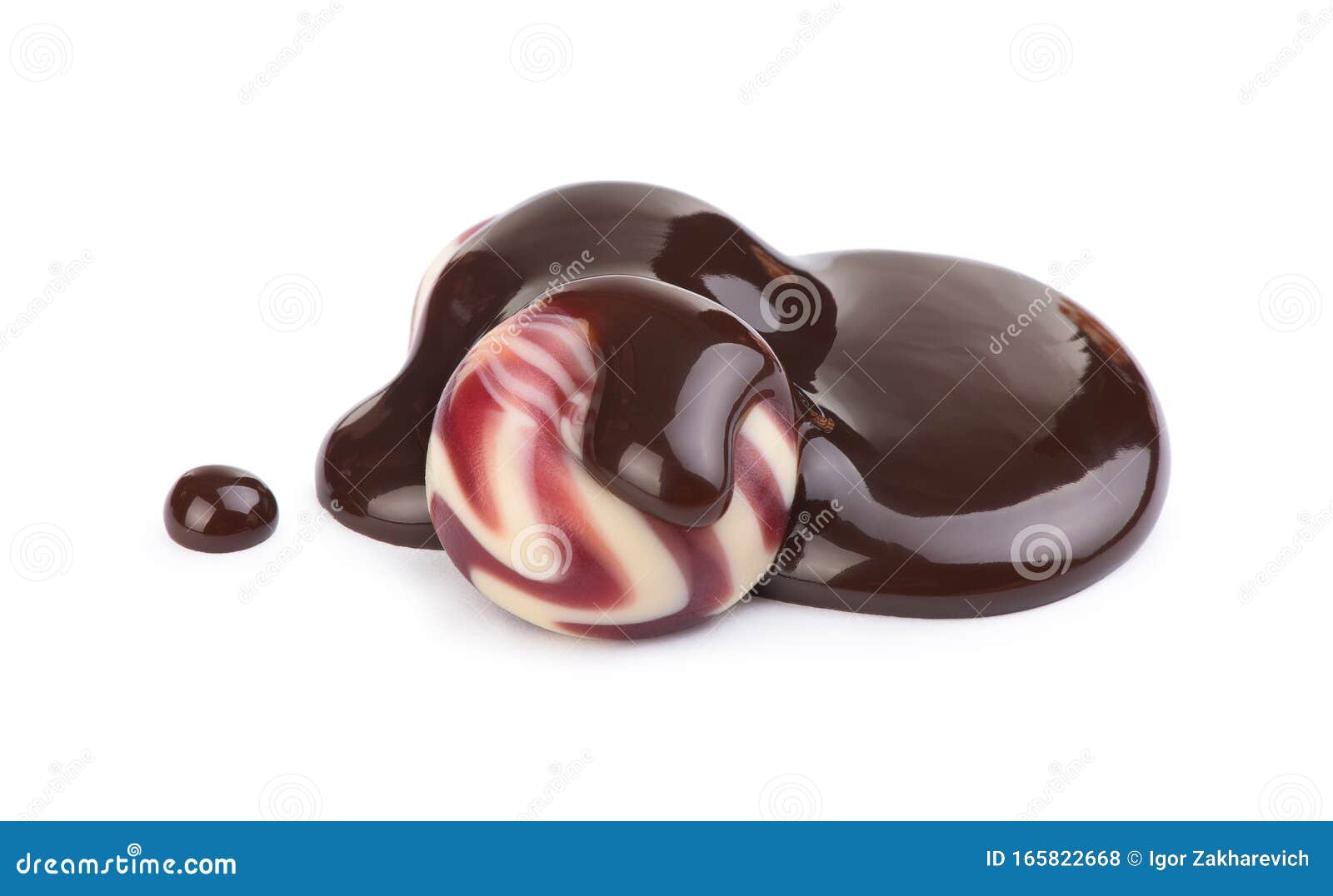 Sweets Poured with Chocolate on a White Background Stock Photo - Image ...