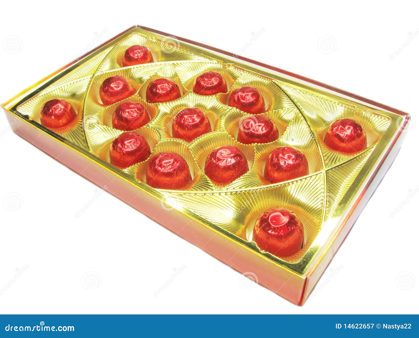 Sweets in Red Envelopment in Gold Box Stock Image - Image of tasty ...
