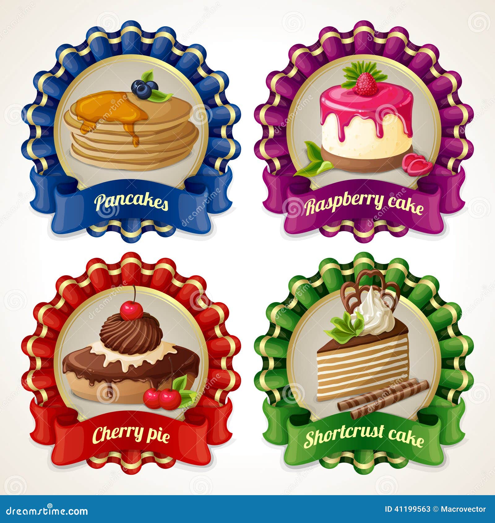 Sweets ribbon banners stock vector. Illustration of food - 41199563