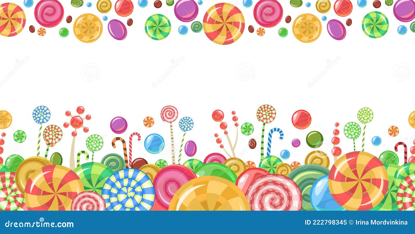 Sweets and Scattered. Frame. Assorted Lollipop Dessert Interspersed ...