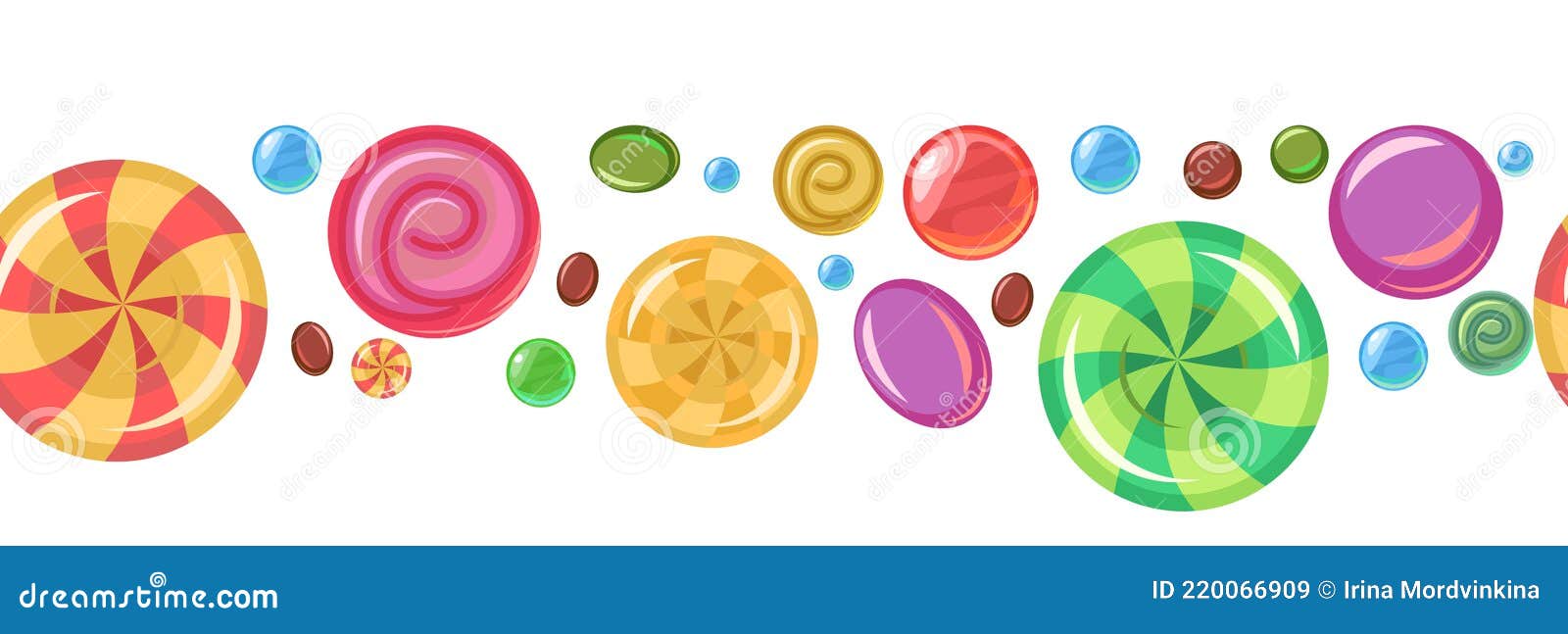 Sweets and Scattered. Seamless. Assorted Dessert Interspersed. Candy ...