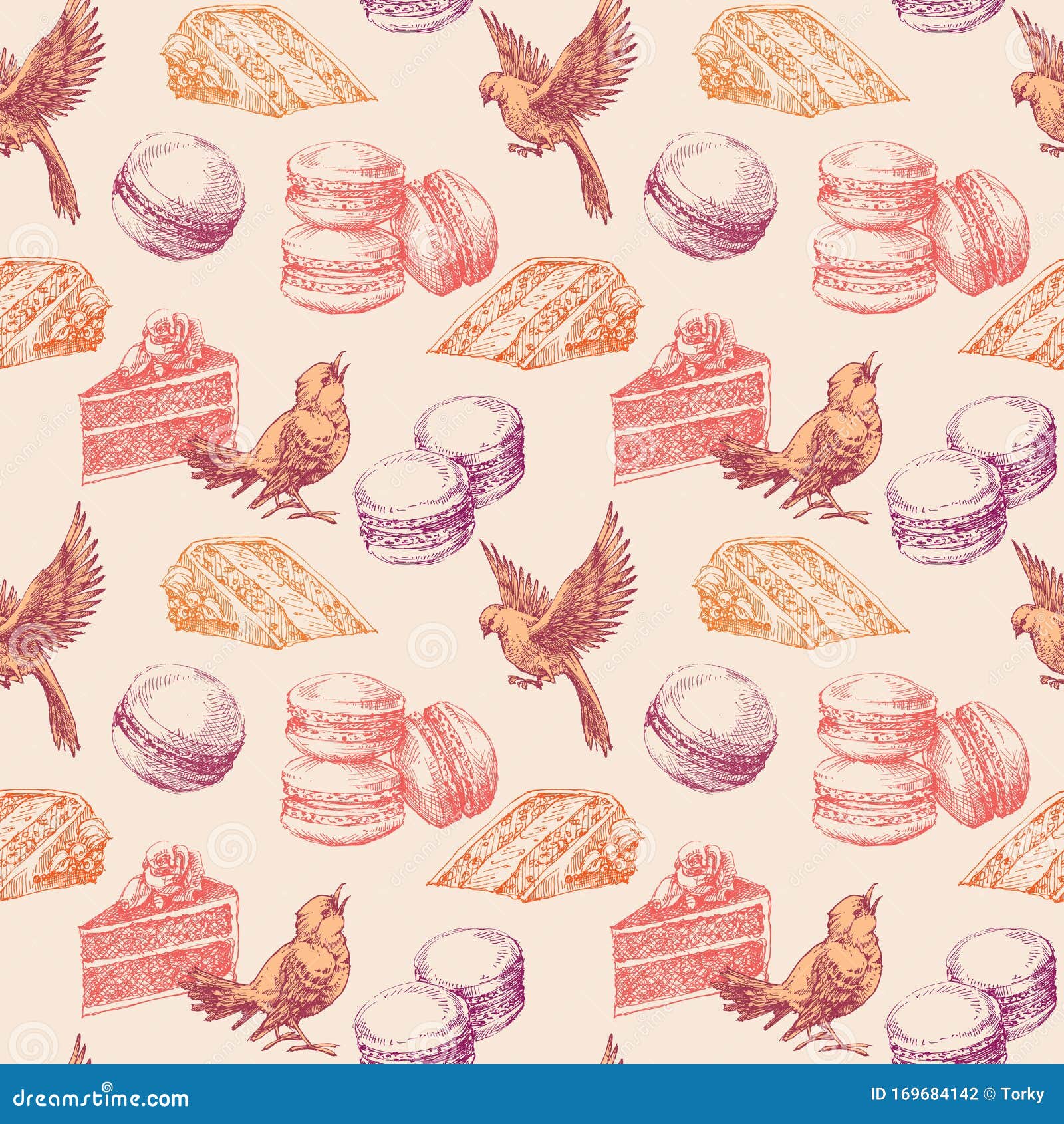 Sweets seamless pattern stock vector. Illustration of repeat - 169684142