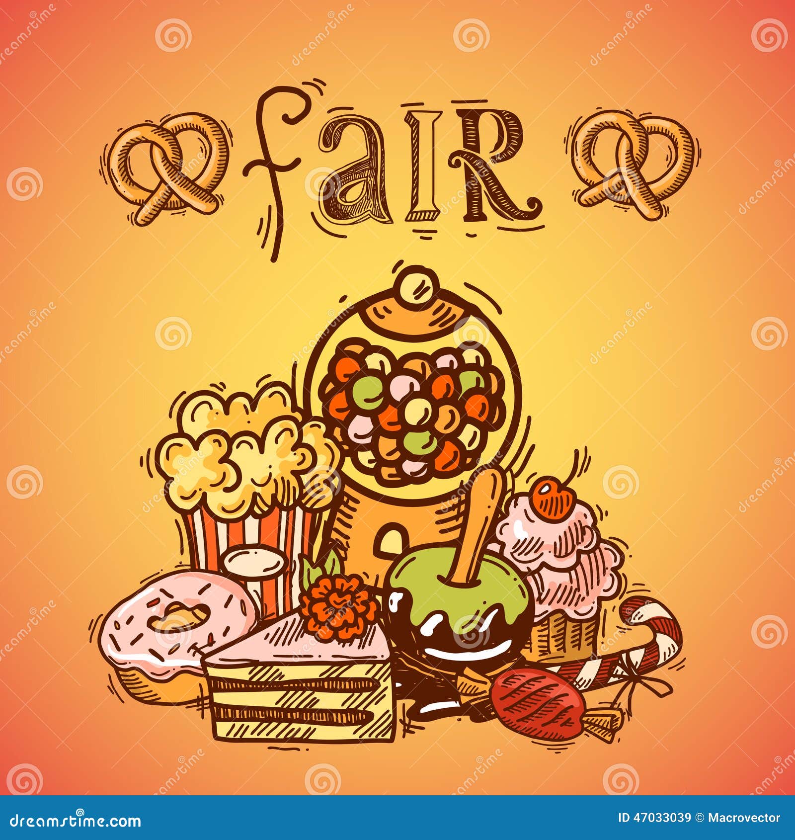 Fair Sweets Realistic Set Vector Illustration | CartoonDealer.com ...