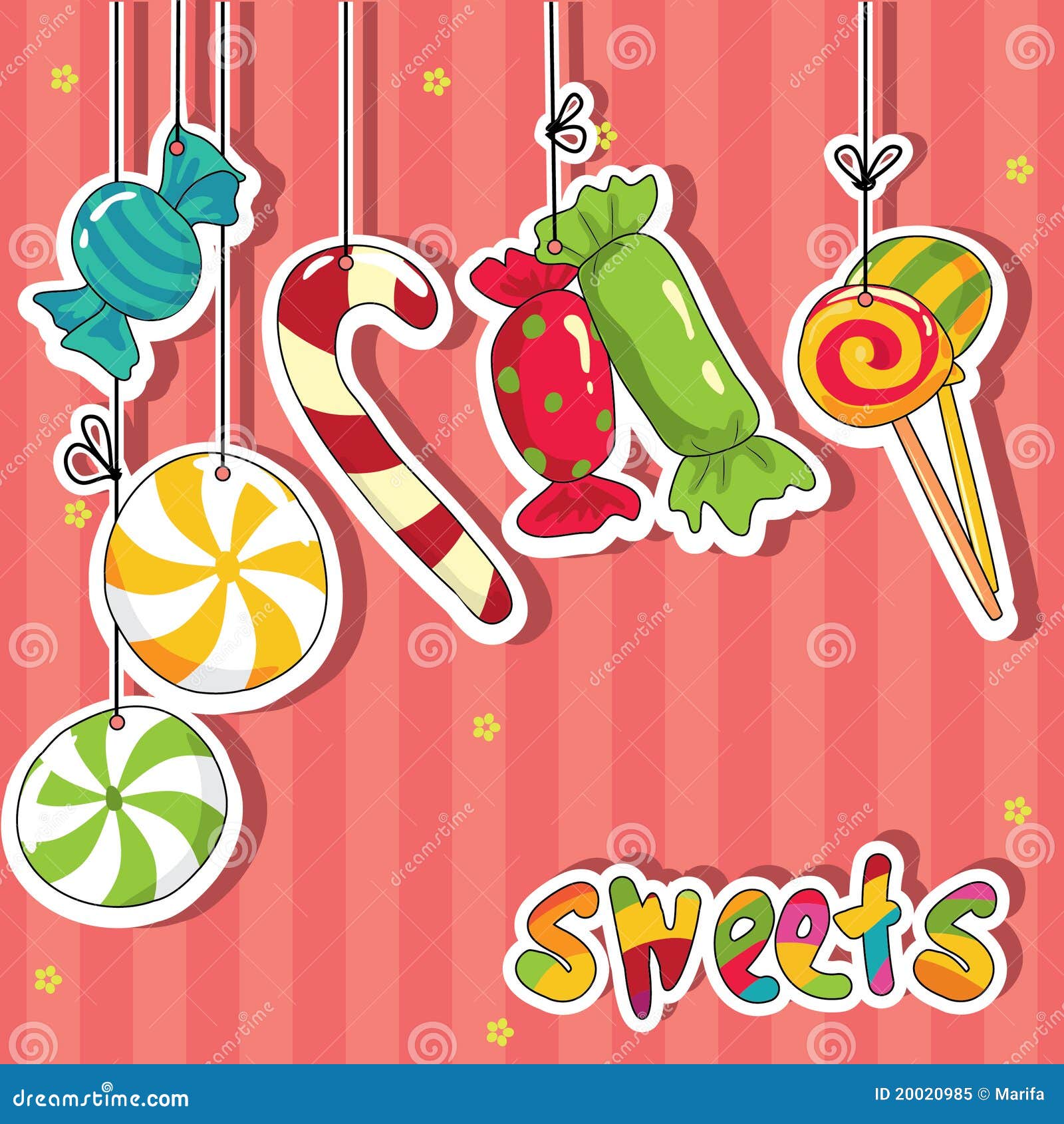 Sweets On Strings. Cartoon Vector | CartoonDealer.com #24700157