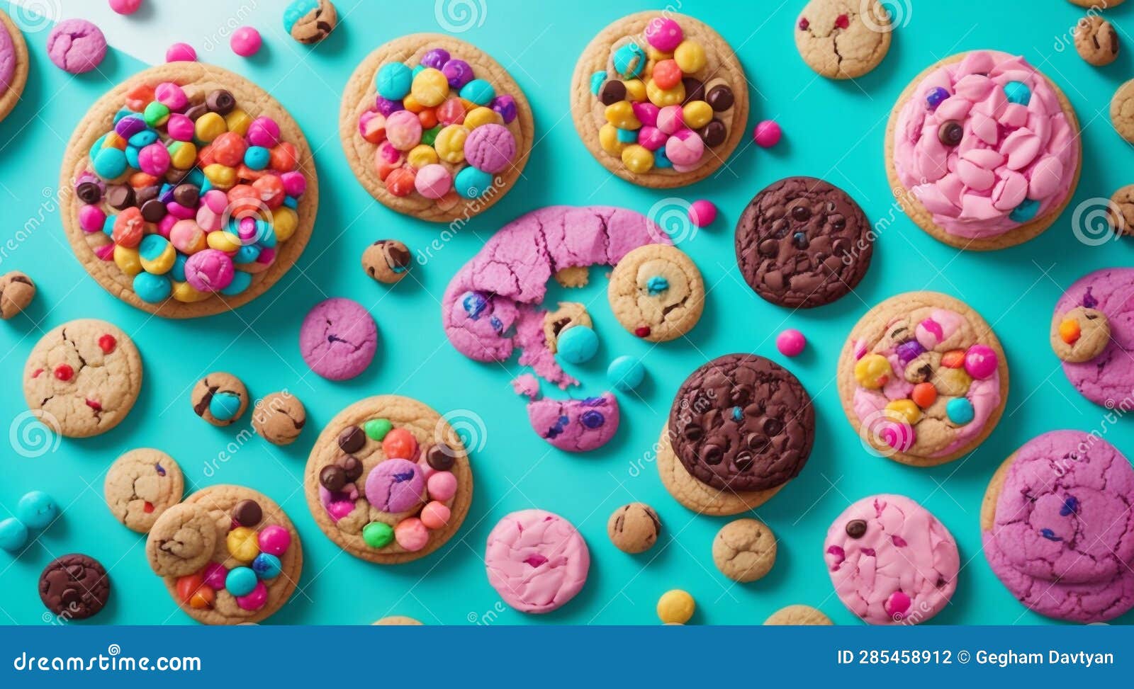 Sweets on Sweet Background, Sweets on Abstract Colored Background ...