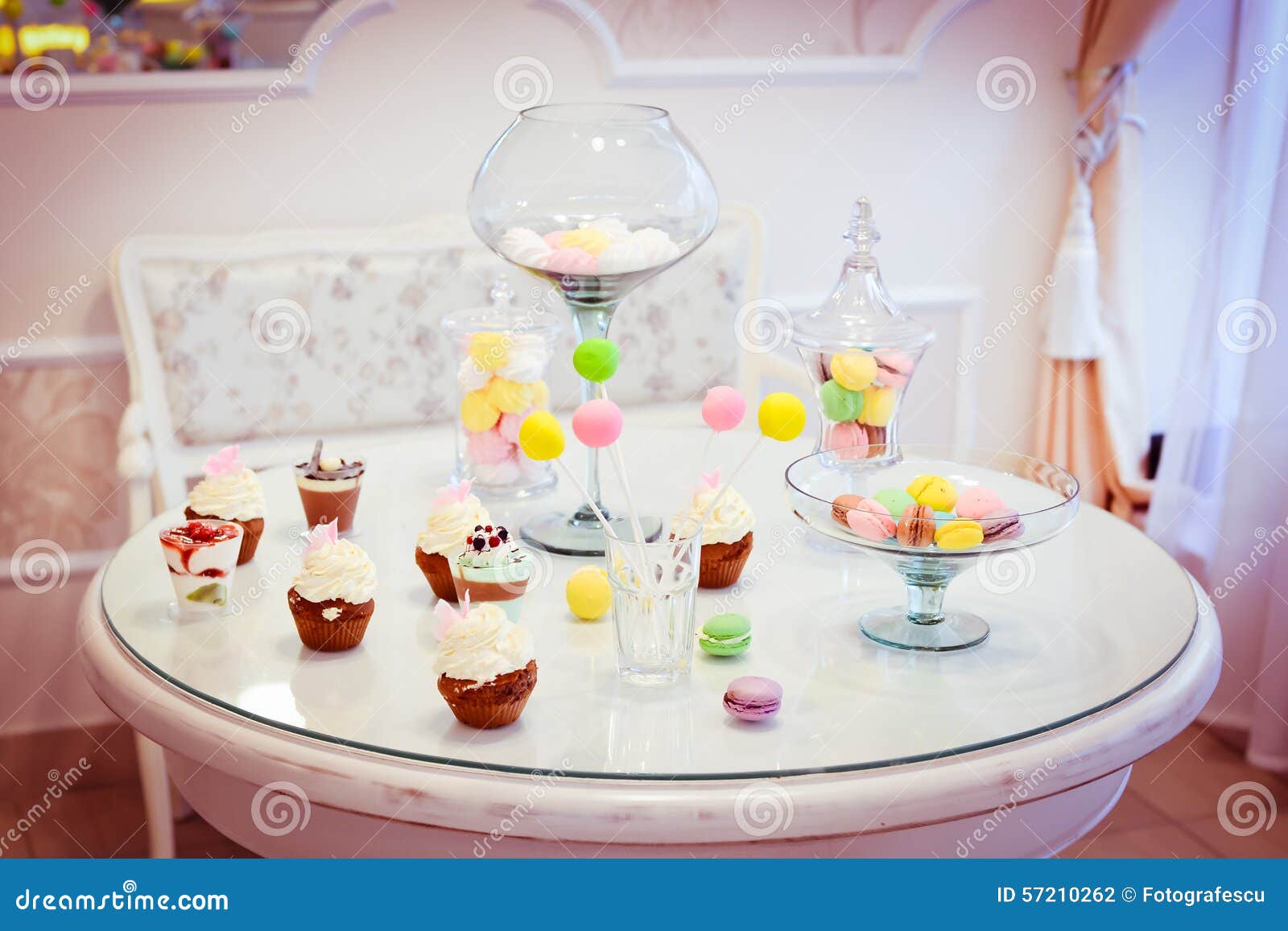 Men Eat Sweets At Table Of Various Sweets At Parties And Weddings ...