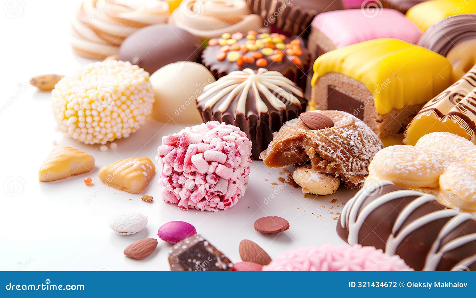 Sweets on Table on White Background Stock Illustration - Illustration ...