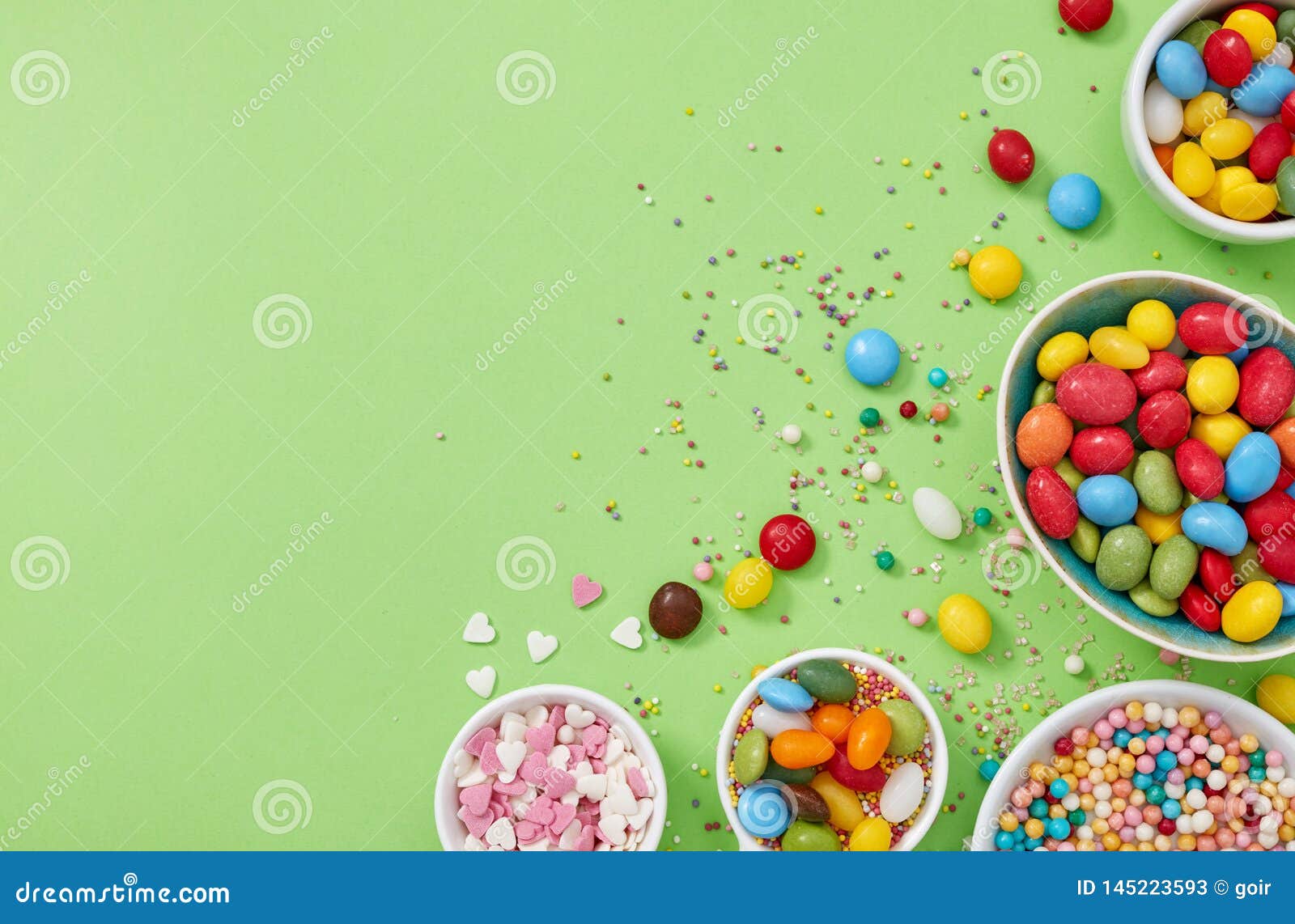 Sweets variation on green stock image. Image of birthday - 145223593