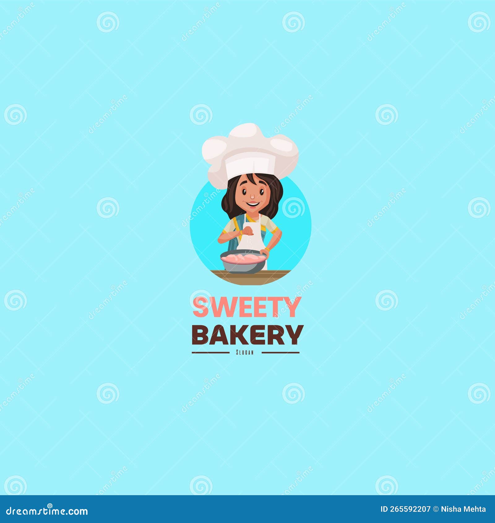 Sweety Bakery Vector Mascot Logo Stock Vector - Illustration of food ...