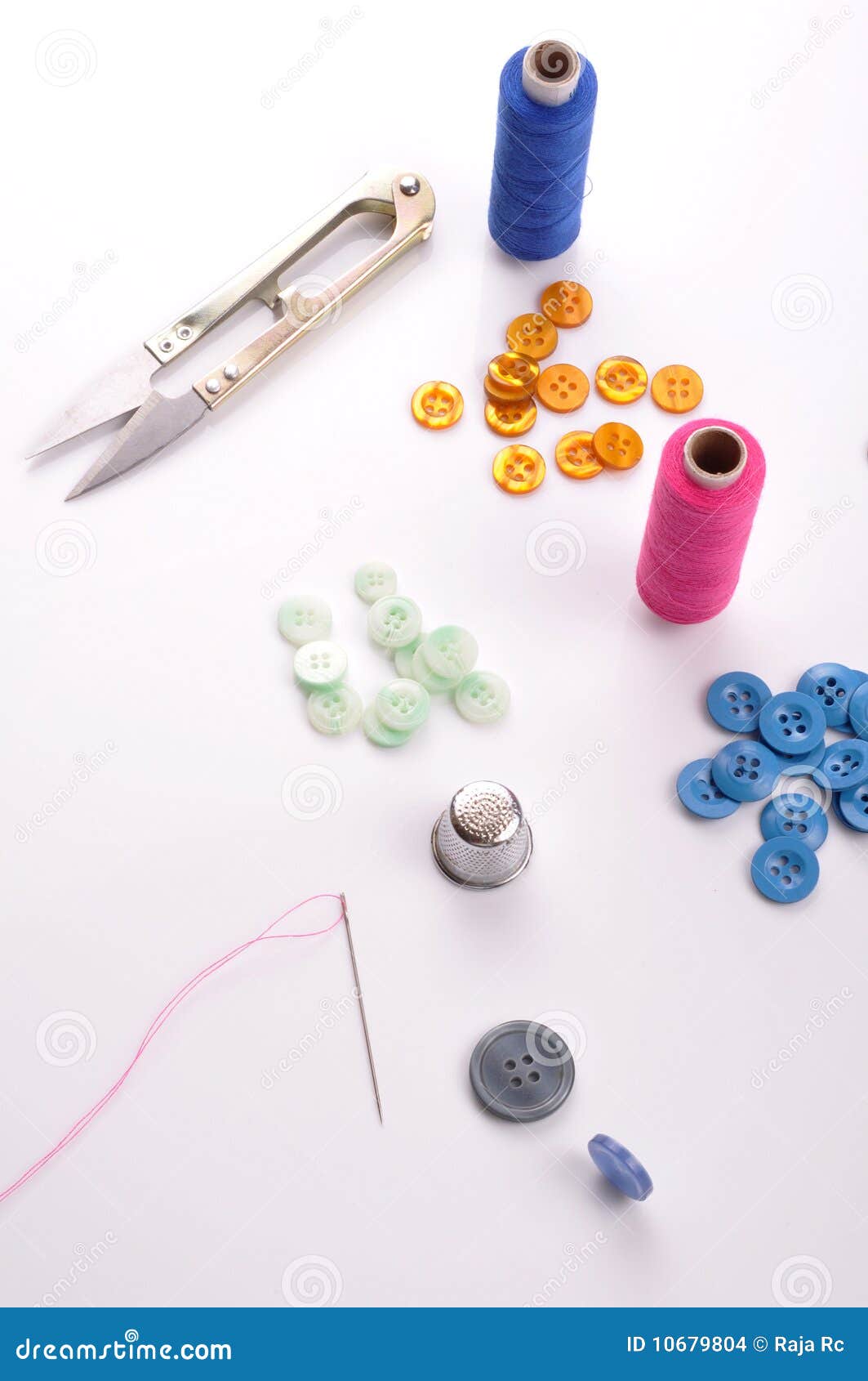 Sweing stuff stock photo. Image of color, fabric, silver - 10679804