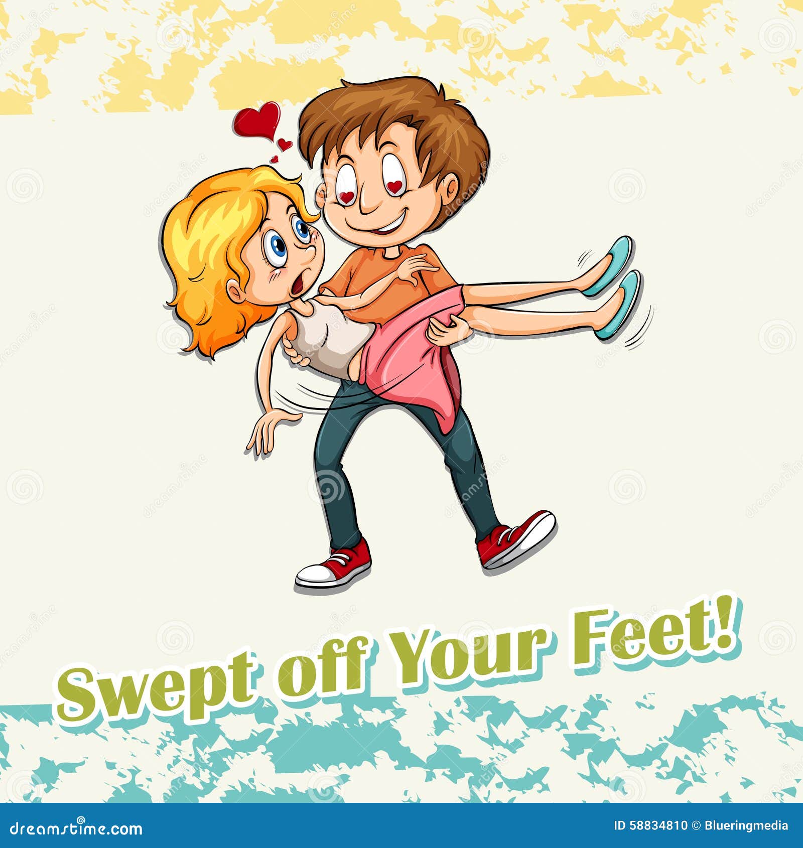 Swept off your feet stock vector. Illustration of clipart - 58834810