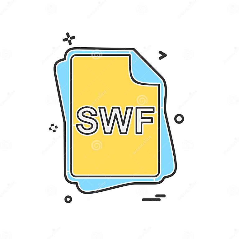 SWF File Type Icon Design Vector Stock Vector - Illustration of ...