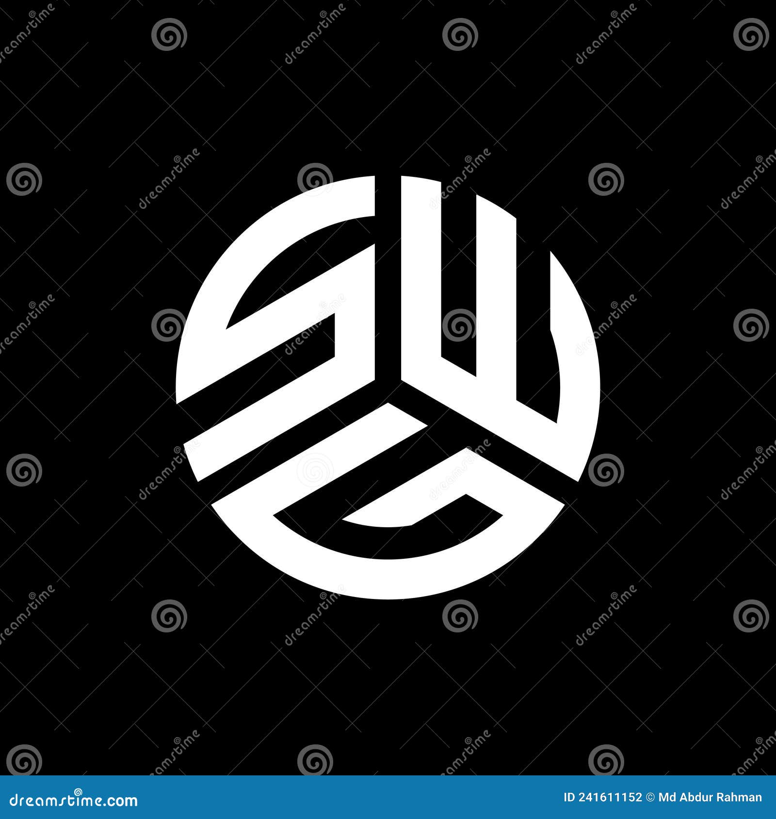 SWG Letter Logo Design on Black Background. SWG Creative Initials ...