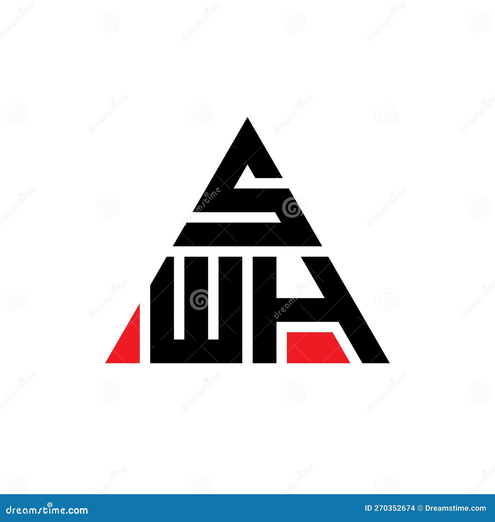 SWH Triangle Letter Logo Design with Triangle Shape. SWH Triangle Logo ...