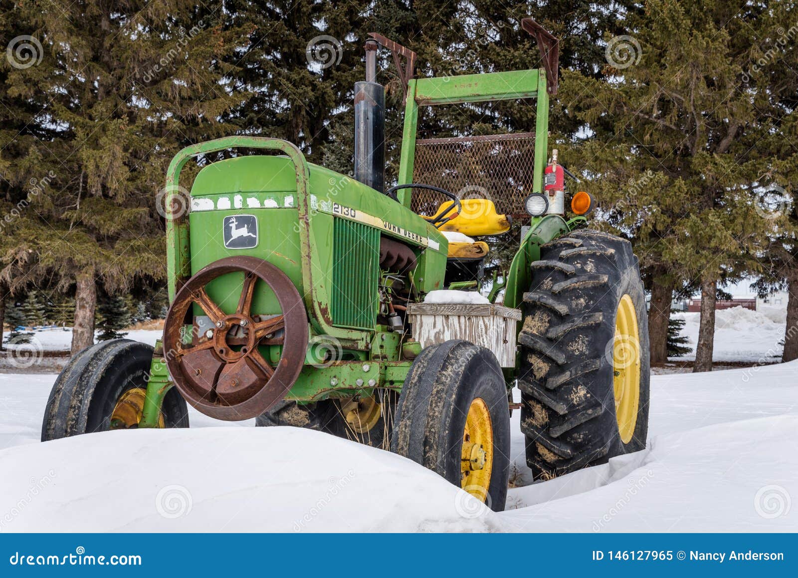 Swift Current, Saskatchewan, Canada- March 9, 2019: Vintage John Deere ...