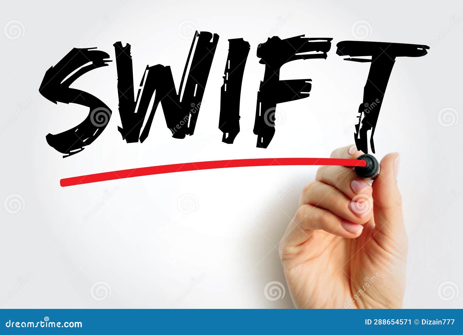 Swift Messaging Network Is A Component Of The Global Payments System Text Concept Background