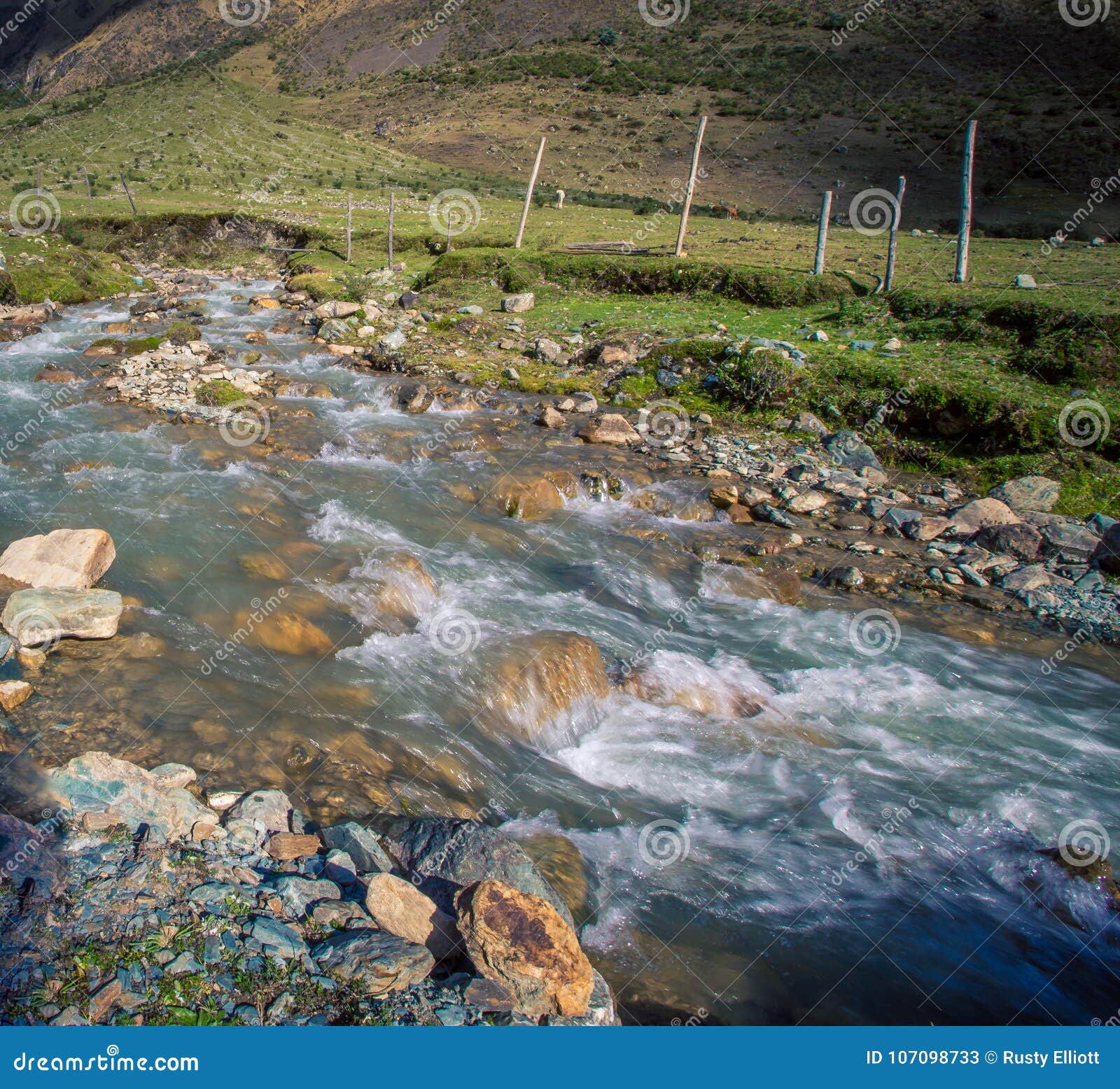 Swift moving stream peru stock image. Image of salkantay - 107098733